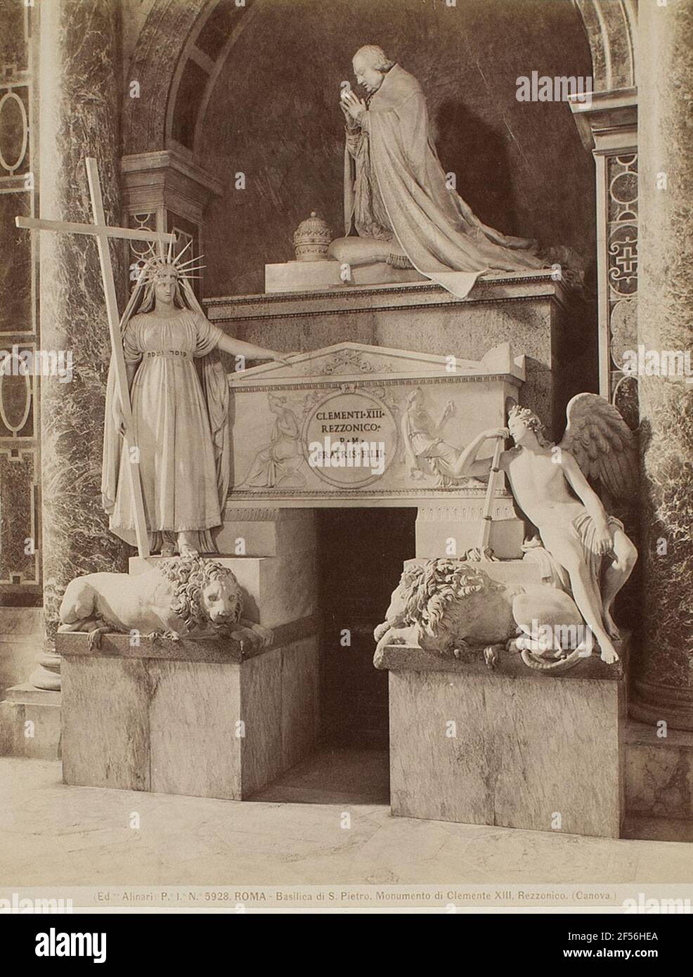 Antonio Canova: Tomb Pope Clemens XIII, Peter's Basilica, Rome Stock ...