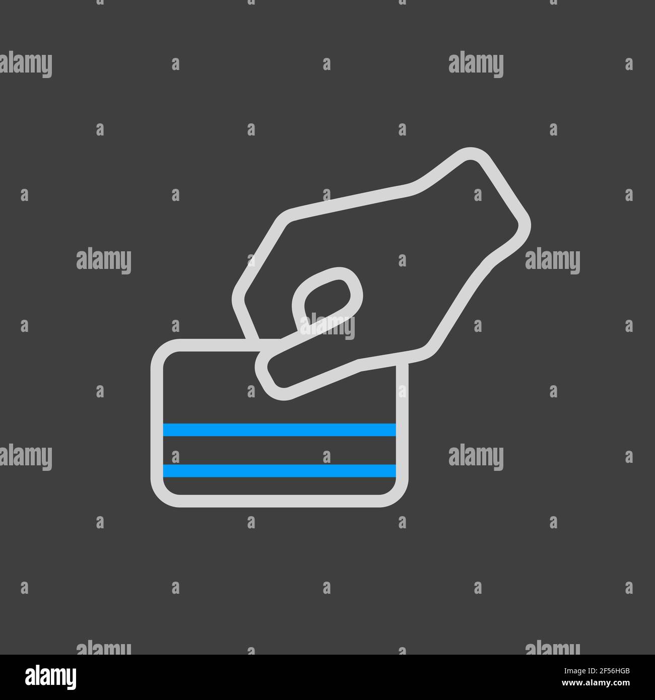 Hand swipe credit card during purchase outline icon. Business sign ...