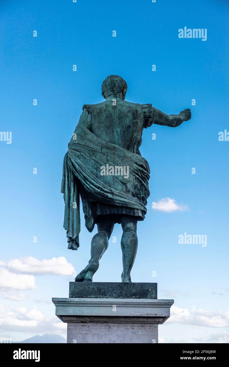 Statue of Augusto in the promenade of Naples, Italy Stock Photo - Alamy