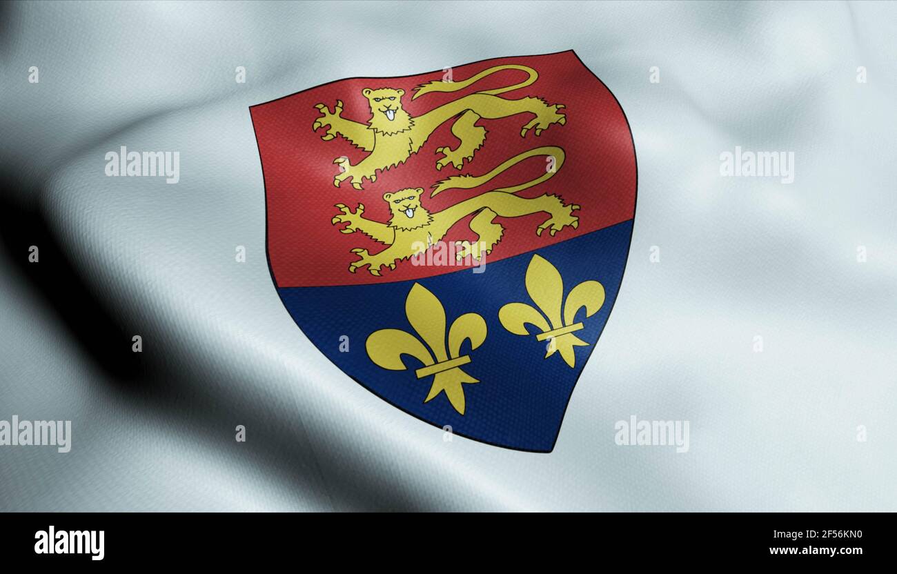 3D Illustration of a waving Ireland city flag of Port Laoise Stock ...