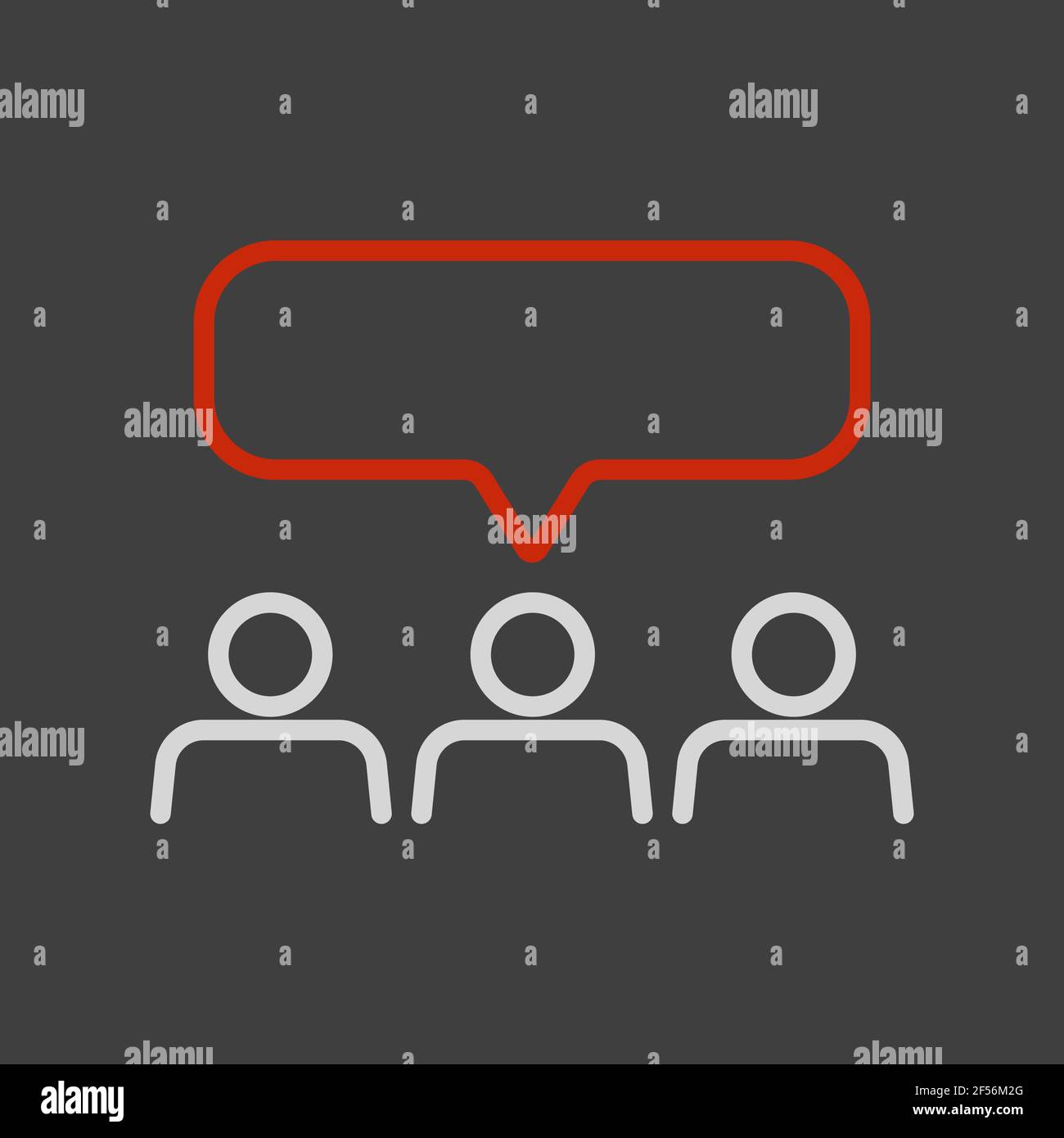 Crowd of people with text bubbles vector icon. Demonstration, protest ...