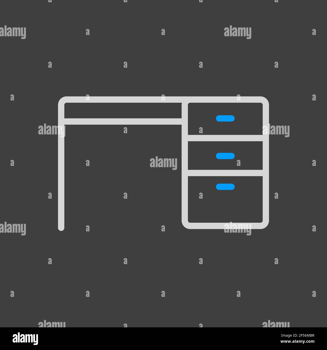 Desk outline icon. Workspace sign. Graph symbol for your web site ...
