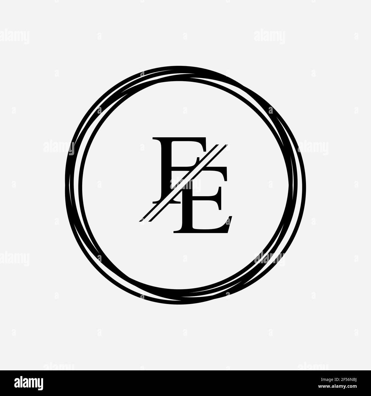 Initial Letter FE Logo Template Design Vector Illustration Stock Photo ...