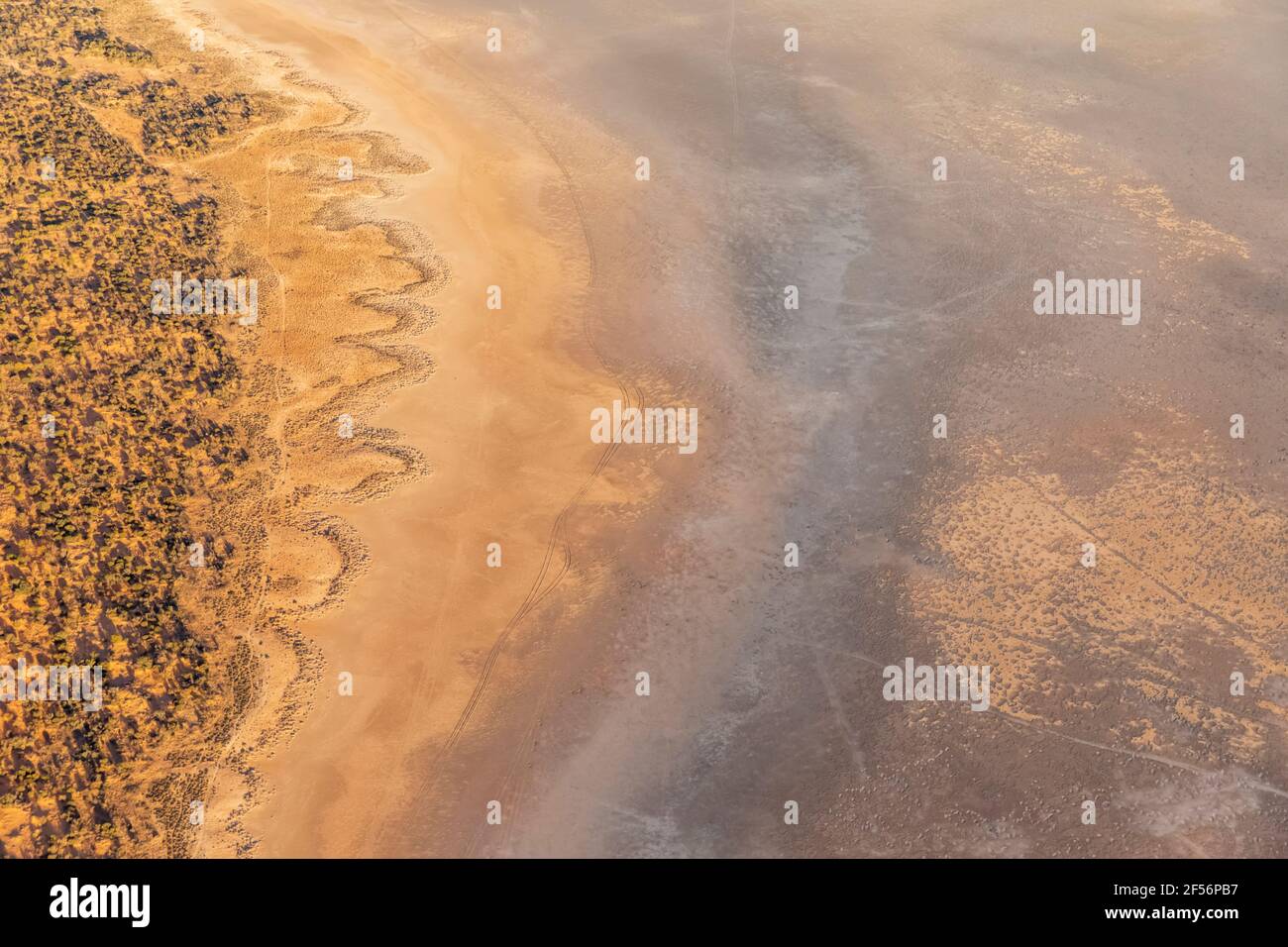 Australia, Northern Territory, Aerial view of Lake Amadeus in Uluru ...