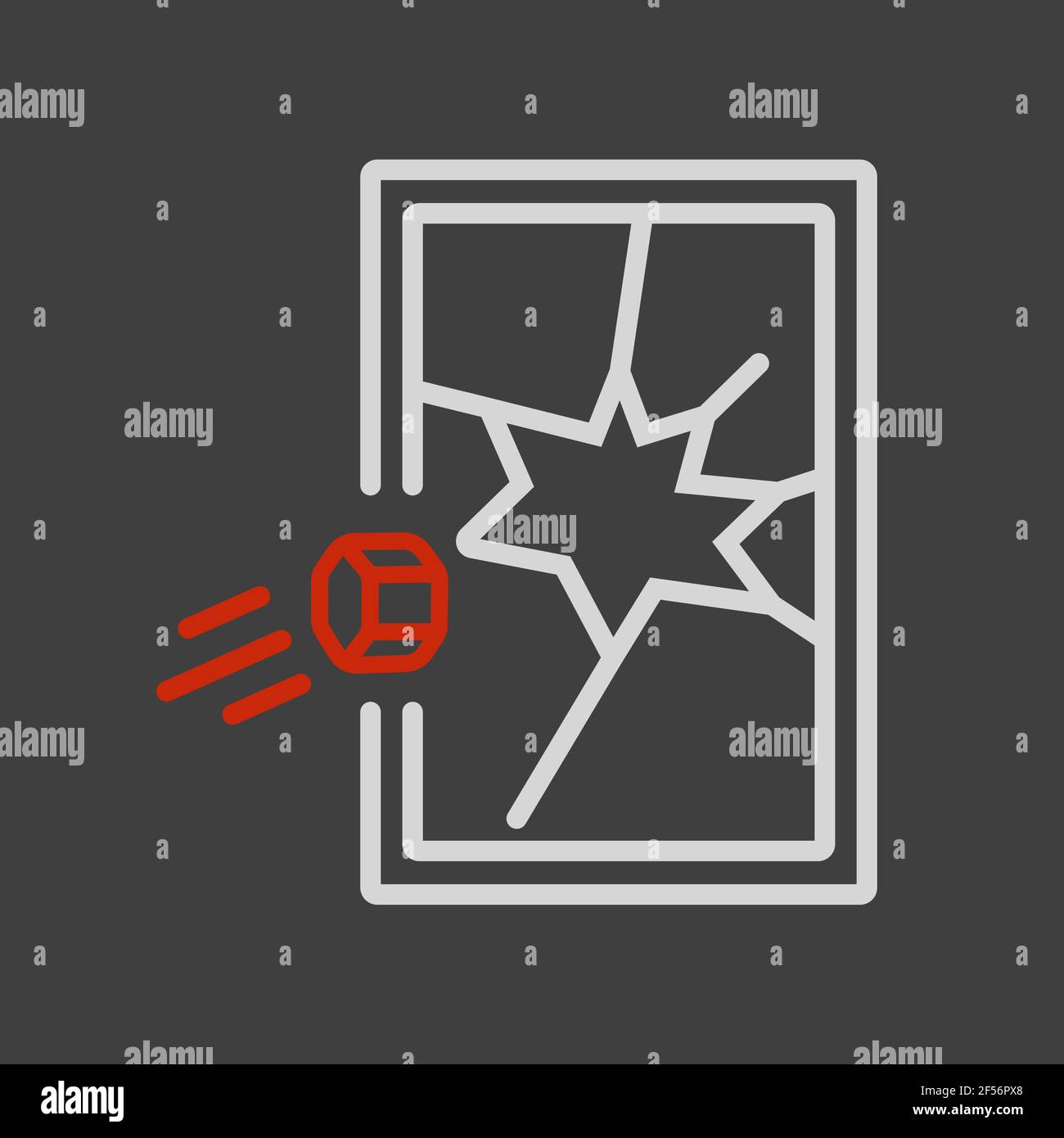 Broken store vector icon. Broken windows and facades of store buildings ...