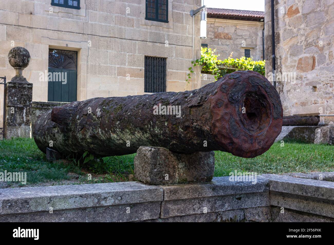 Old rusty fortification cannon in Galicia in Spain Stock Photo - Alamy