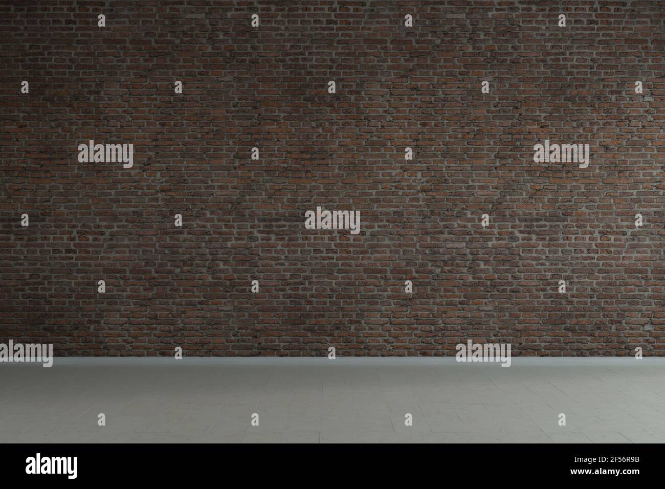 Empty loft industrial grunge interior with old brick wall. 3d rendering ...
