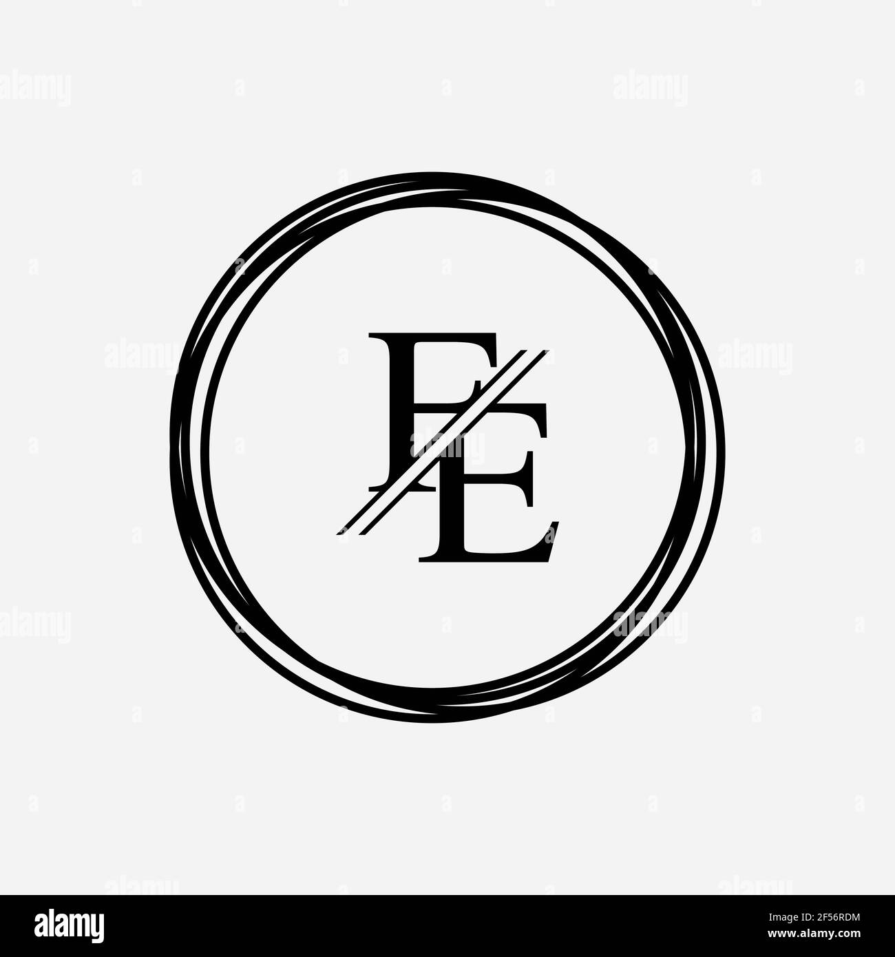 Initial Letter FE Logo Template Design Vector Illustration Stock Photo ...