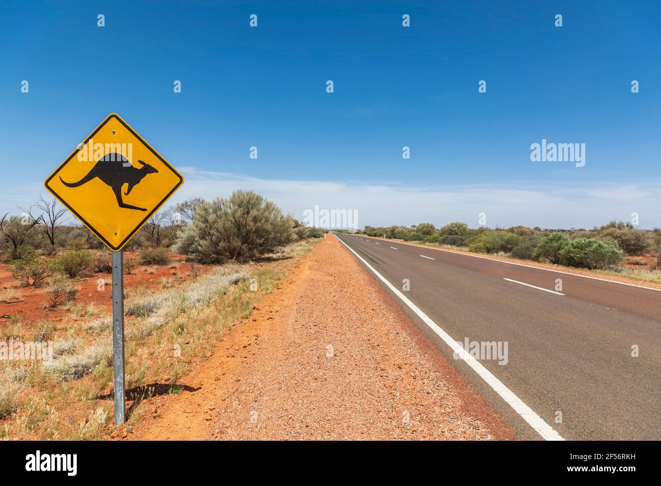 Australia, South Australia, Kangaroo warning sign by Stuart Highway ... Australia, South Australia, Kangaroo warning sign by Stuart Highway ...