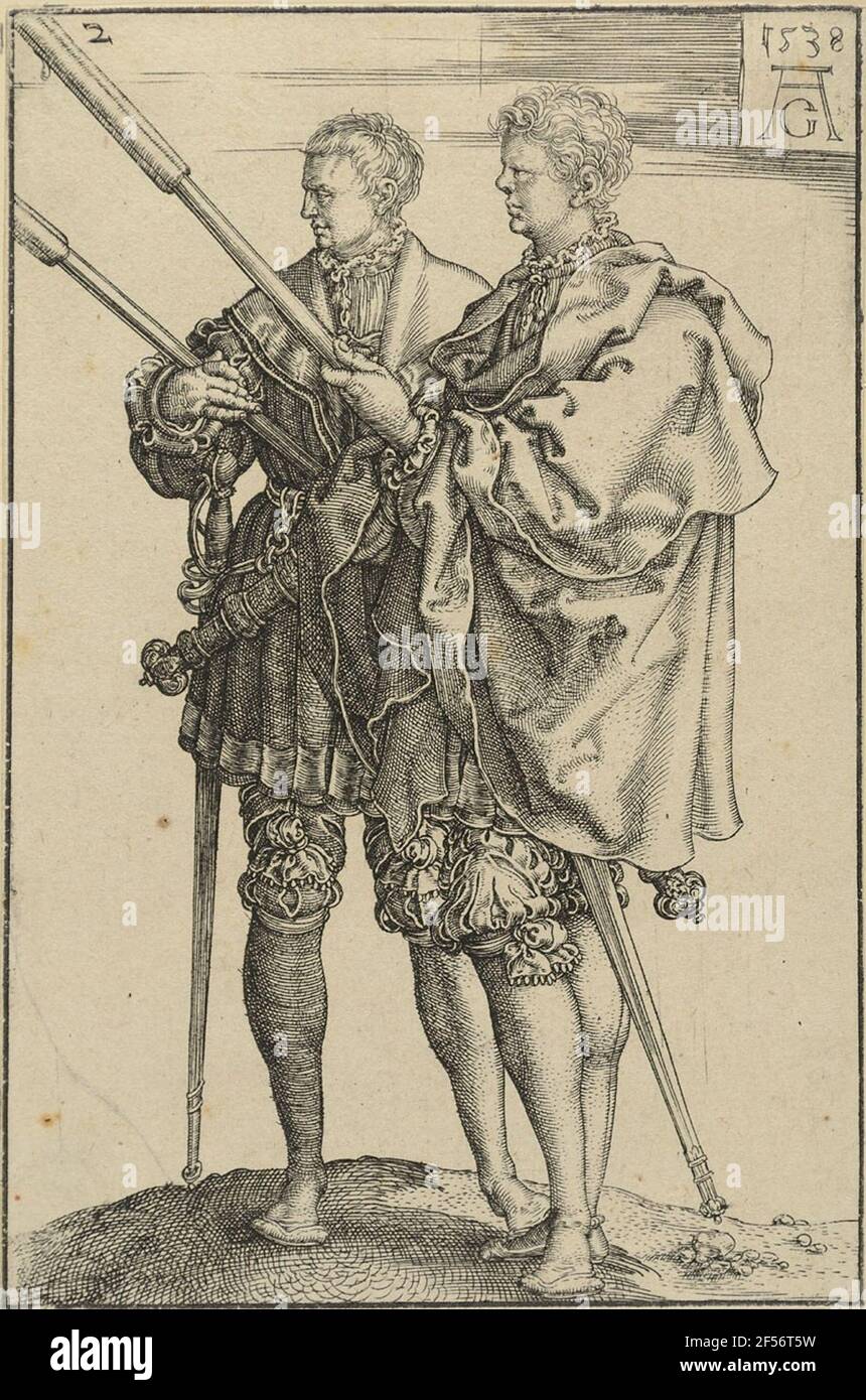 Two torch carriers. Sheet 2 from the twelve-part episode of the large ...