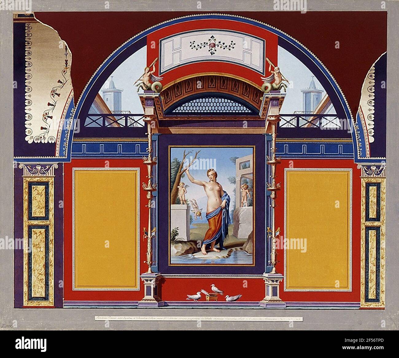 Antique mural in the Villa Negroni in Rome. In 1777, a villa from the ...