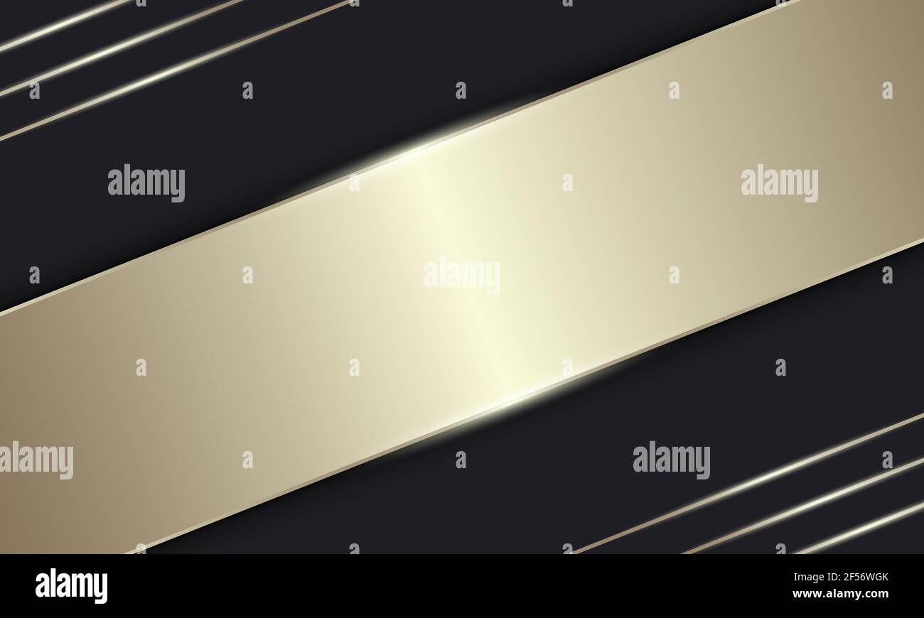 Luxury gold stripe and line on dark background. Completely new template ...