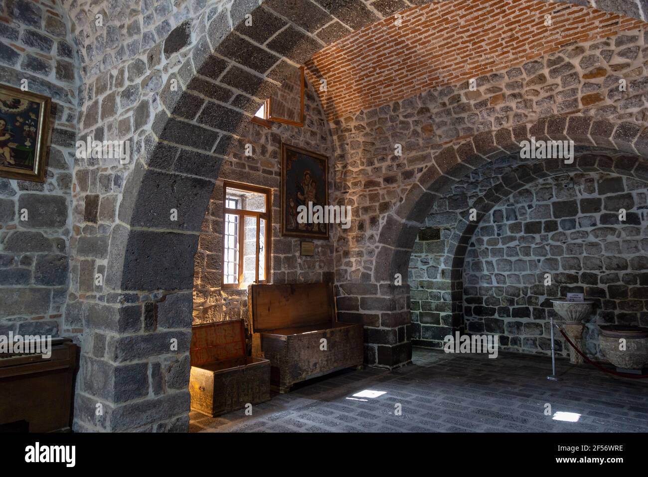 Virgin Mary Syriac Orthodox Church in Diyarbakir, Turkey. Detail from ...