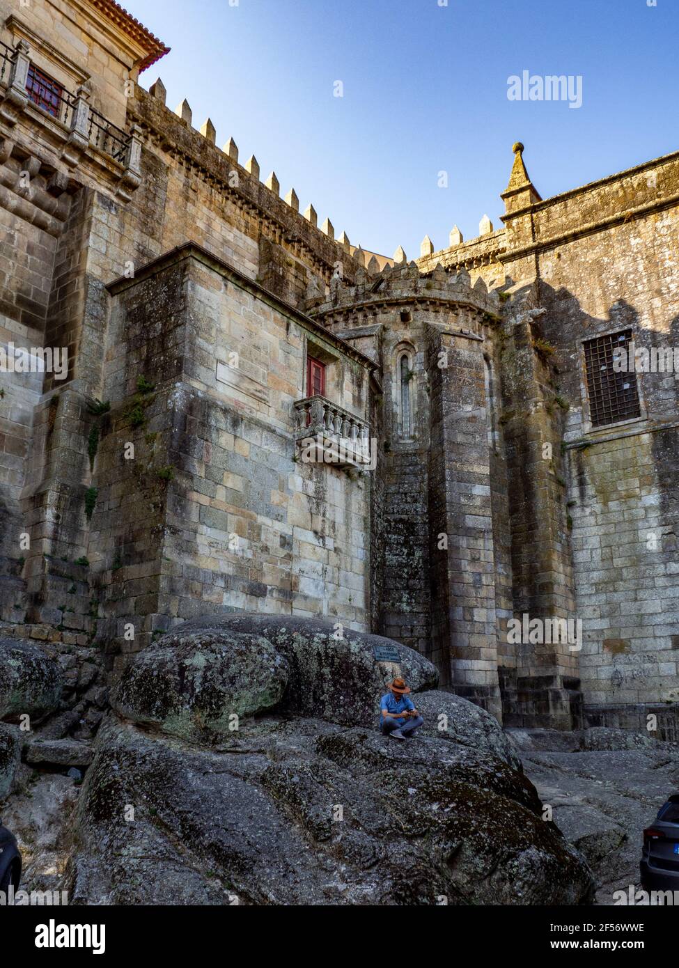 Viseu, Portugal; August 2020: Detailed view at the back facade of the ...