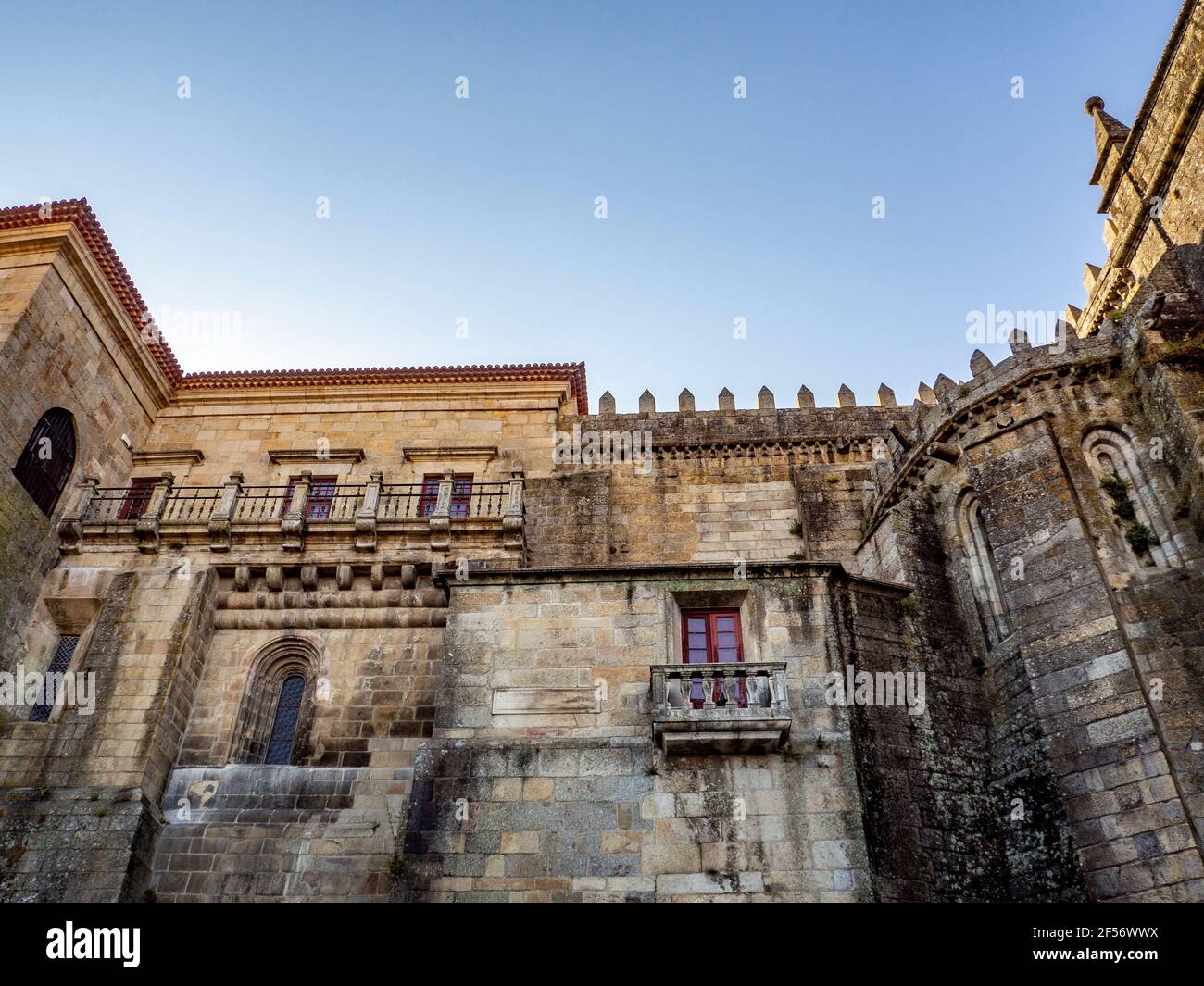 Viseu, Portugal; August 2020: Detailed view at the back facade of the ...