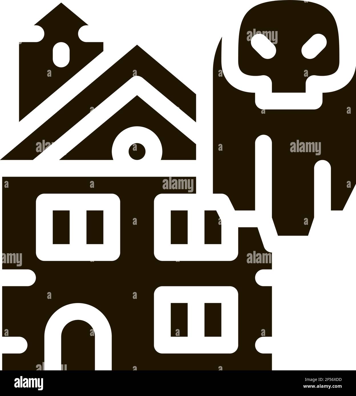 house with ghosts icon Vector Glyph Illustration Stock Vector Image ...