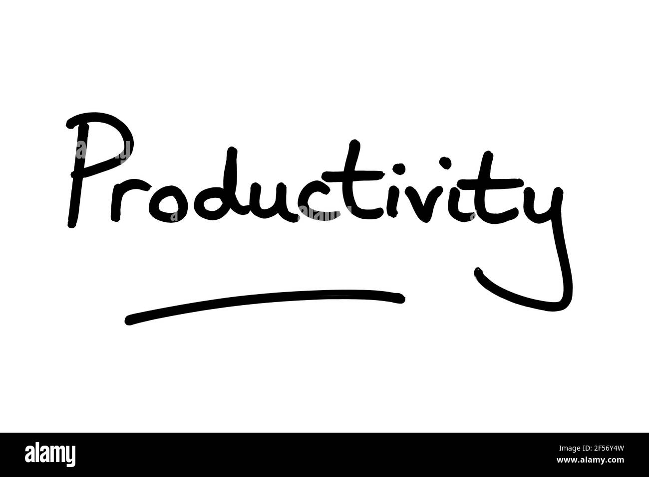 The word Productivity handwritten on a white background Stock Photo - Alamy