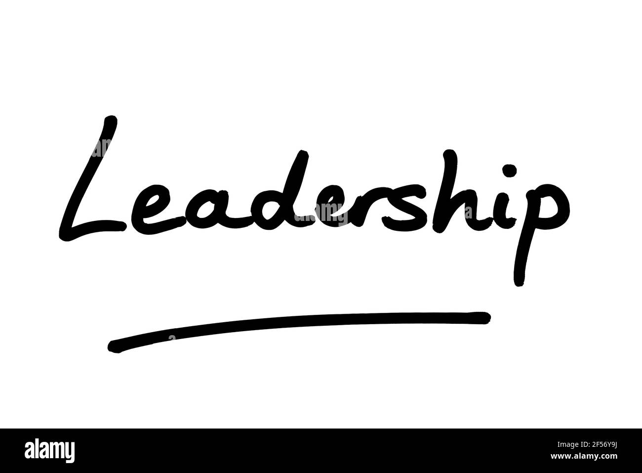 Leadership, handwritten on a white background Stock Photo - Alamy