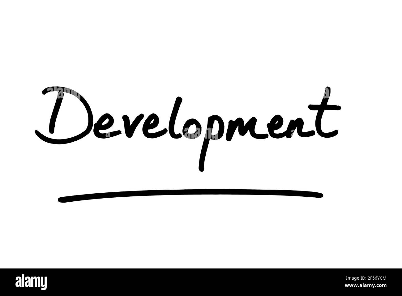 Development, handwritten on a white background Stock Photo - Alamy