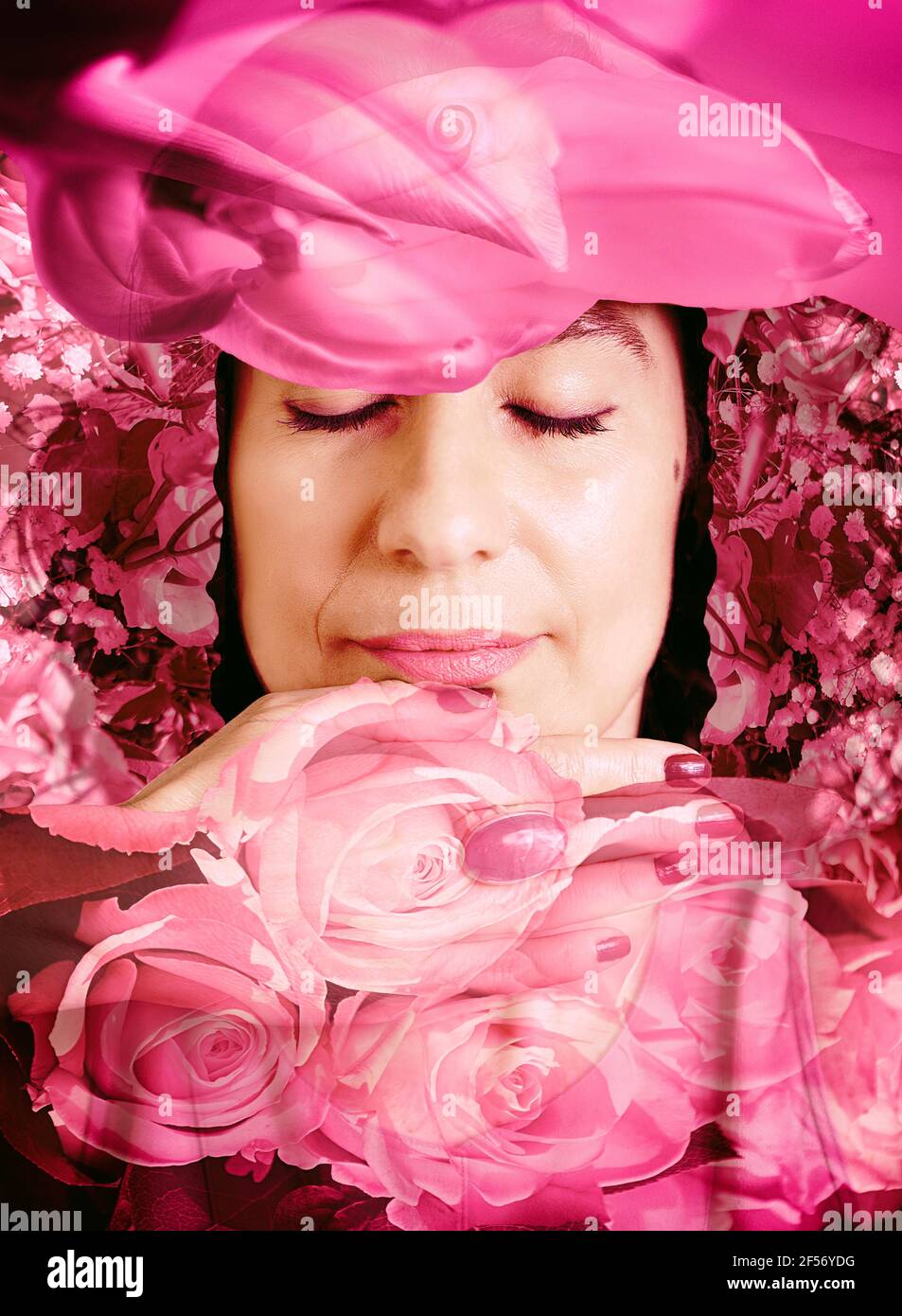 Woman flower beauty exposure hi-res stock photography and images - Alamy