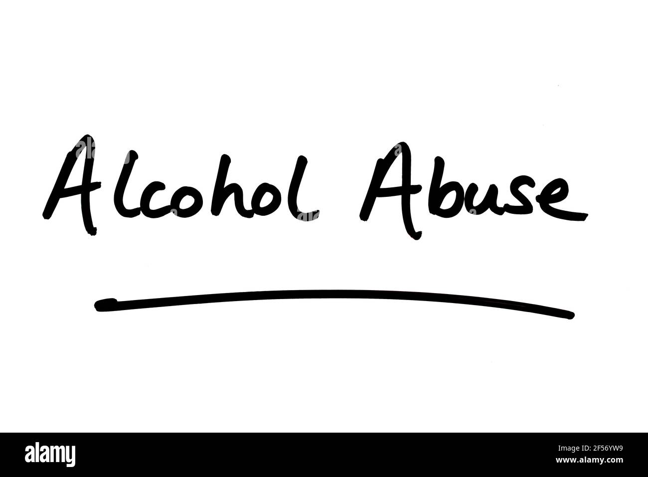 Alcohol Abuse, handwritten on a white background Stock Photo - Alamy