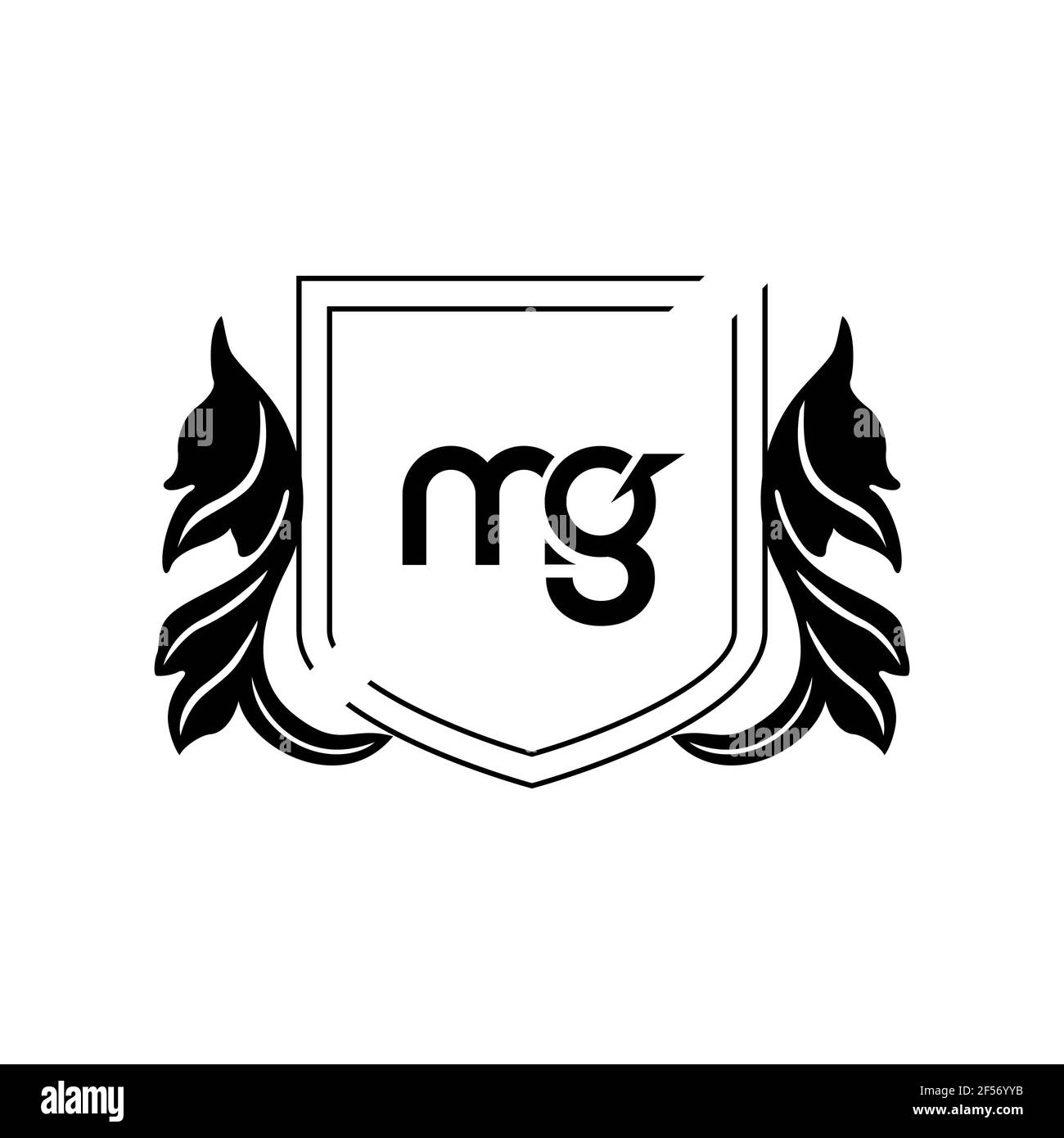 MG Letter Logo Design. Initial letters MG logo icon. Abstract letter MG ...