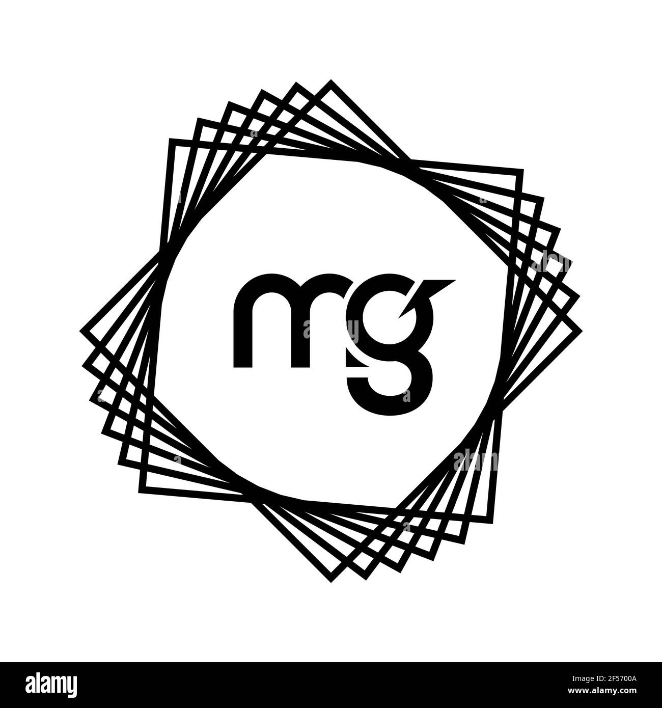 MG Letter Logo Design. Initial letters MG logo icon. Abstract letter MG ...