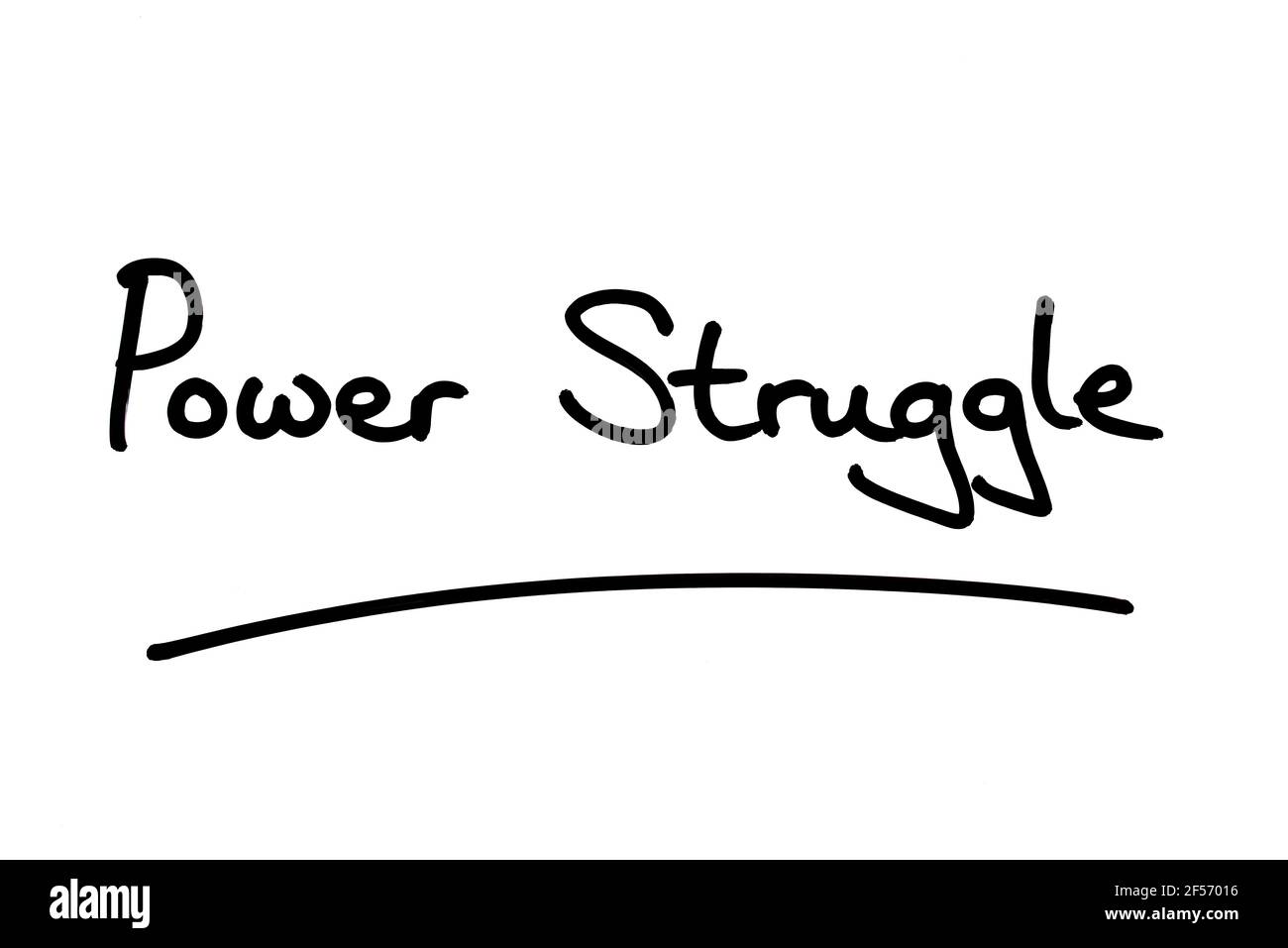 Power Struggle, handwritten on a white background Stock Photo - Alamy
