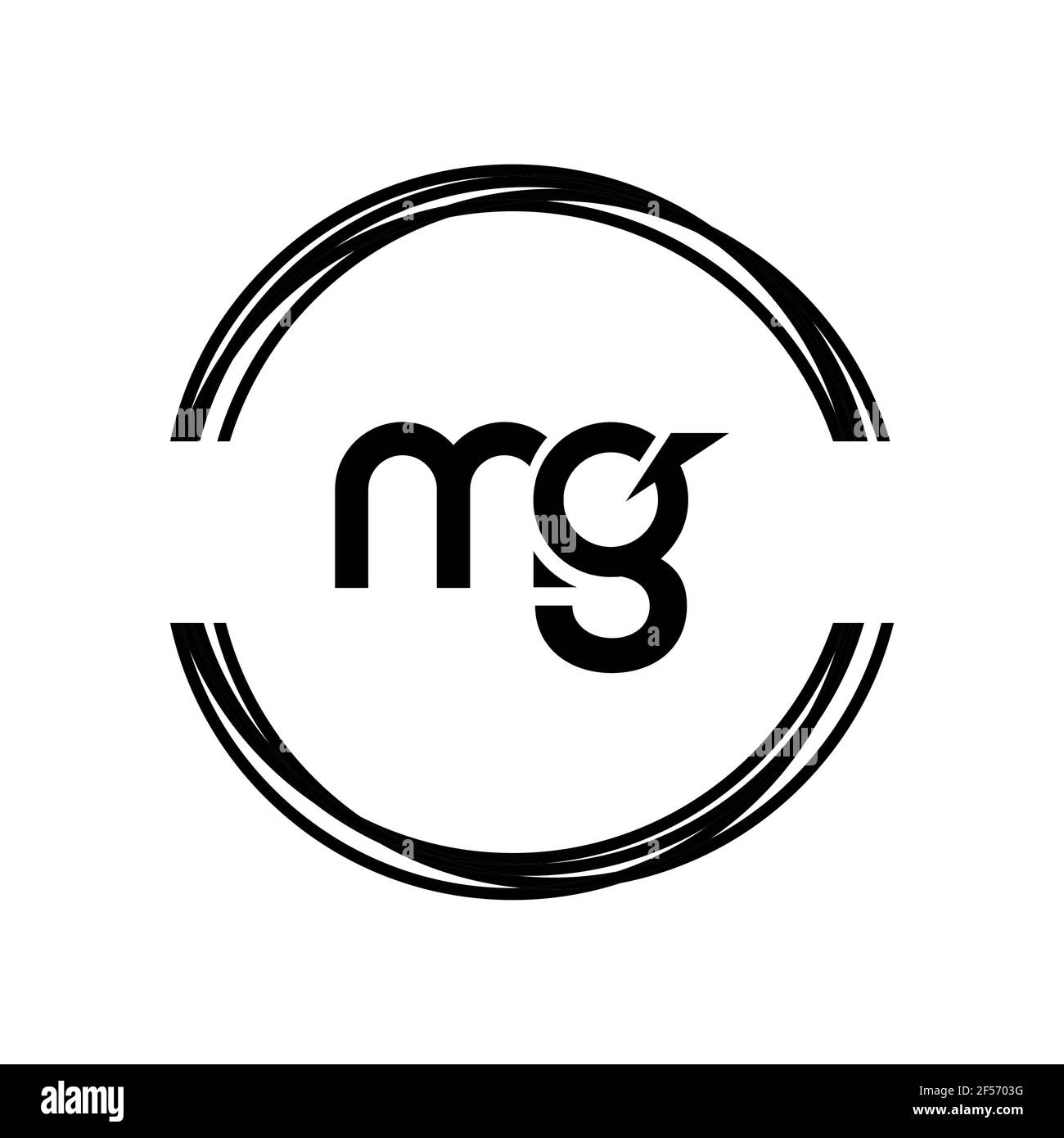 MG Letter Logo Design. Initial letters MG logo icon. Abstract letter MG ...