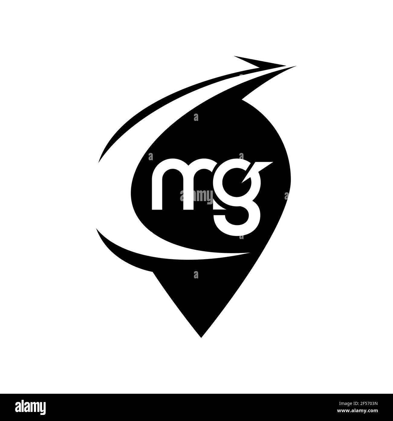 MG Letter Logo Design. Initial letters MG logo icon. Abstract letter MG ...