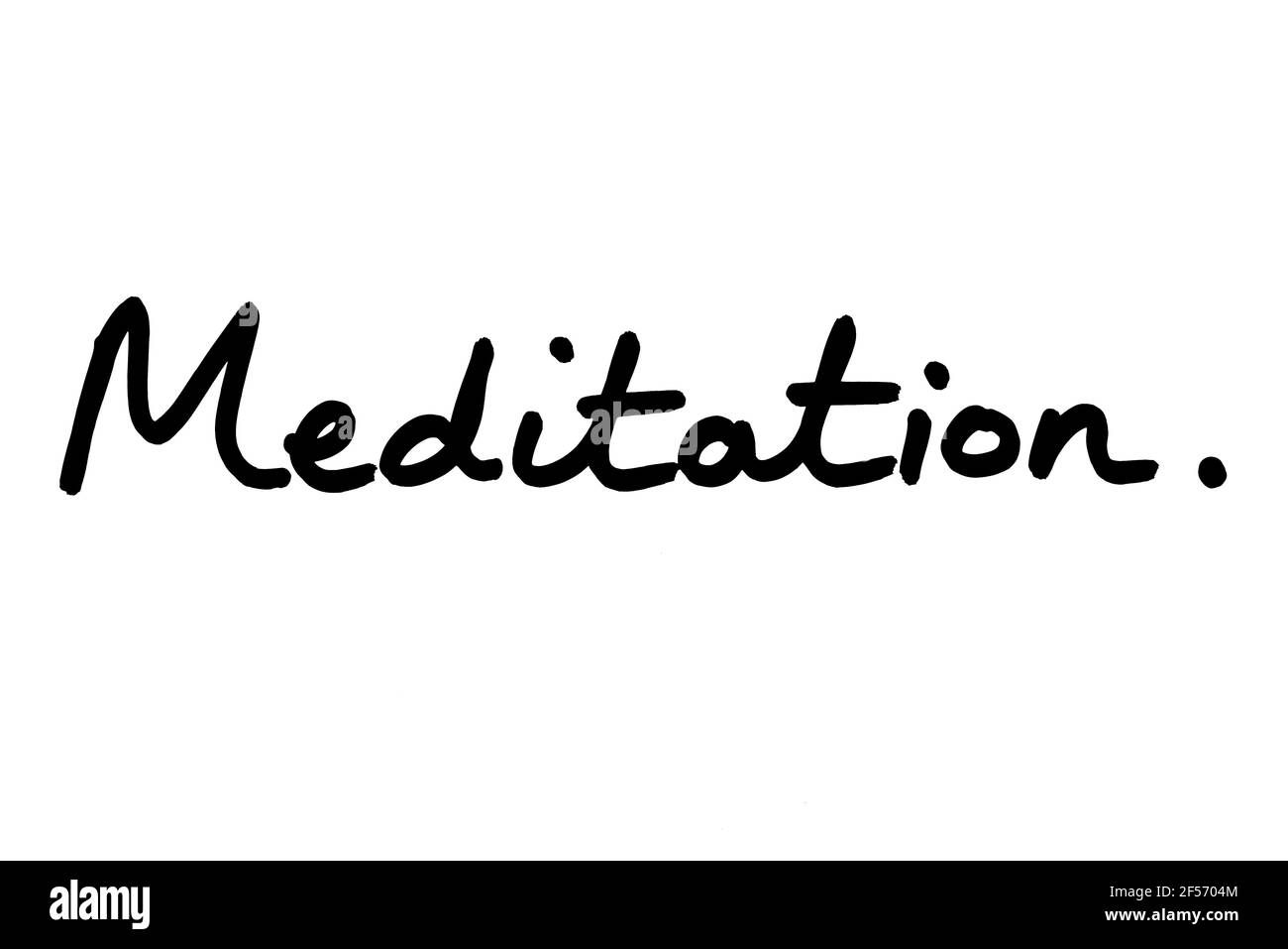 Meditation, handwritten on a white background Stock Photo - Alamy