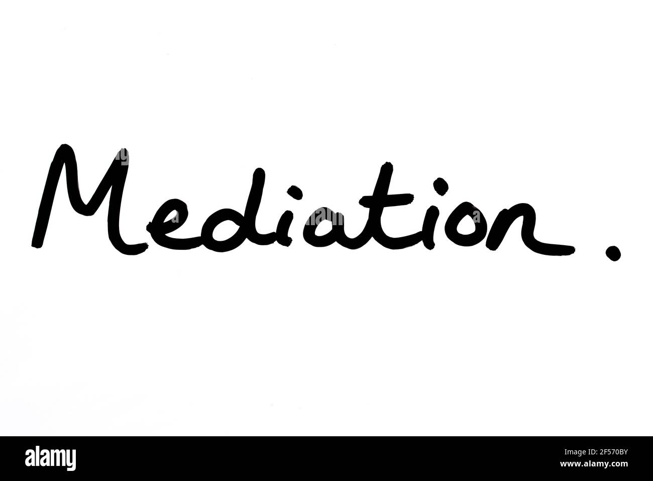 Mediation, handwritten on a white background Stock Photo - Alamy