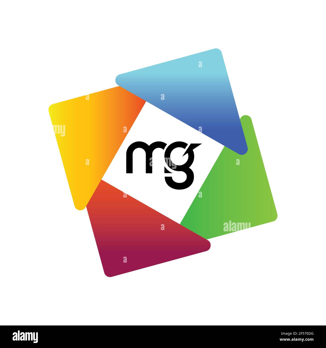 MG Letter Logo Design. Initial letters MG logo icon. Abstract letter MG ...