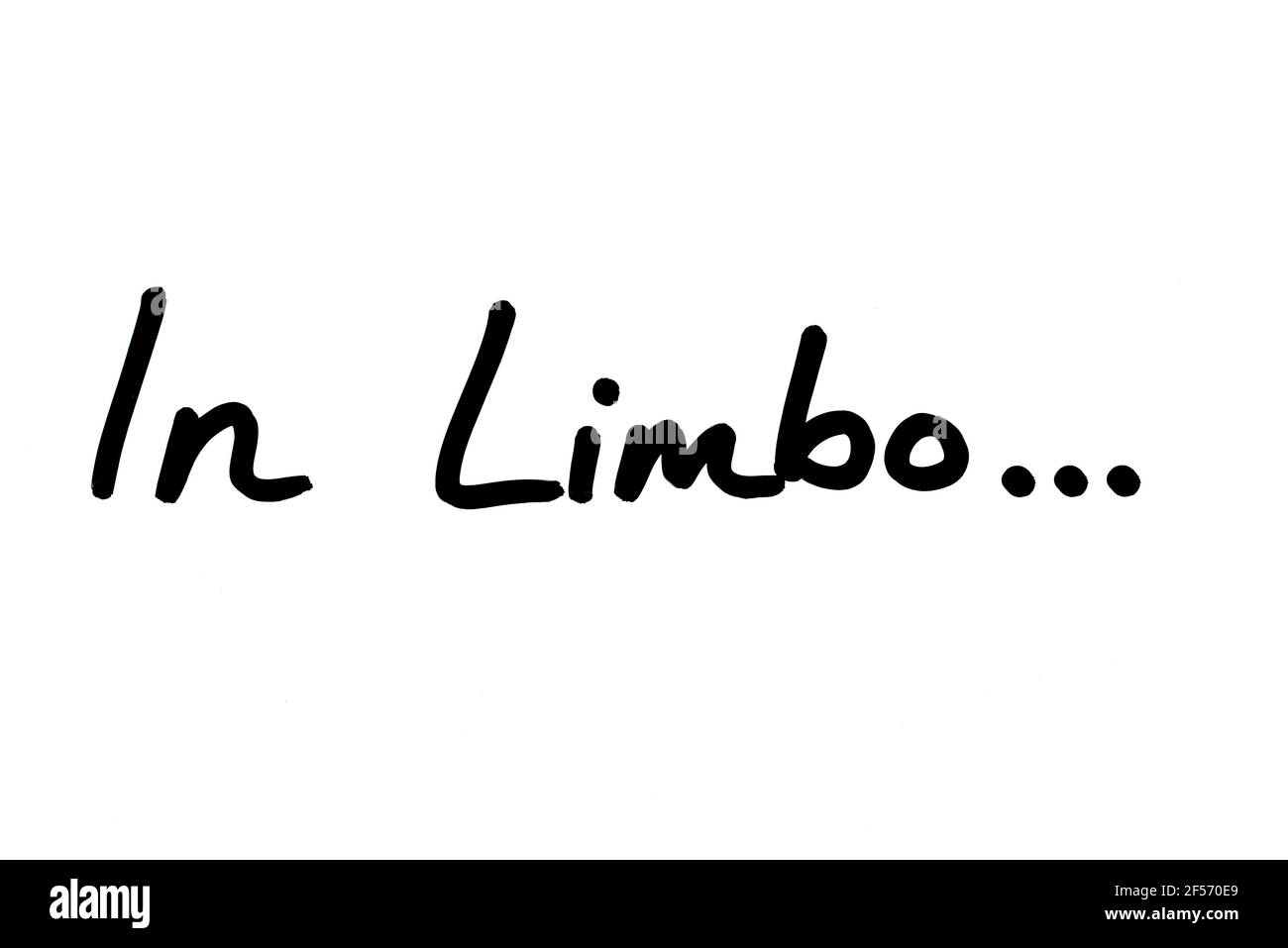 In Limbo…handwritten on a white background Stock Photo - Alamy