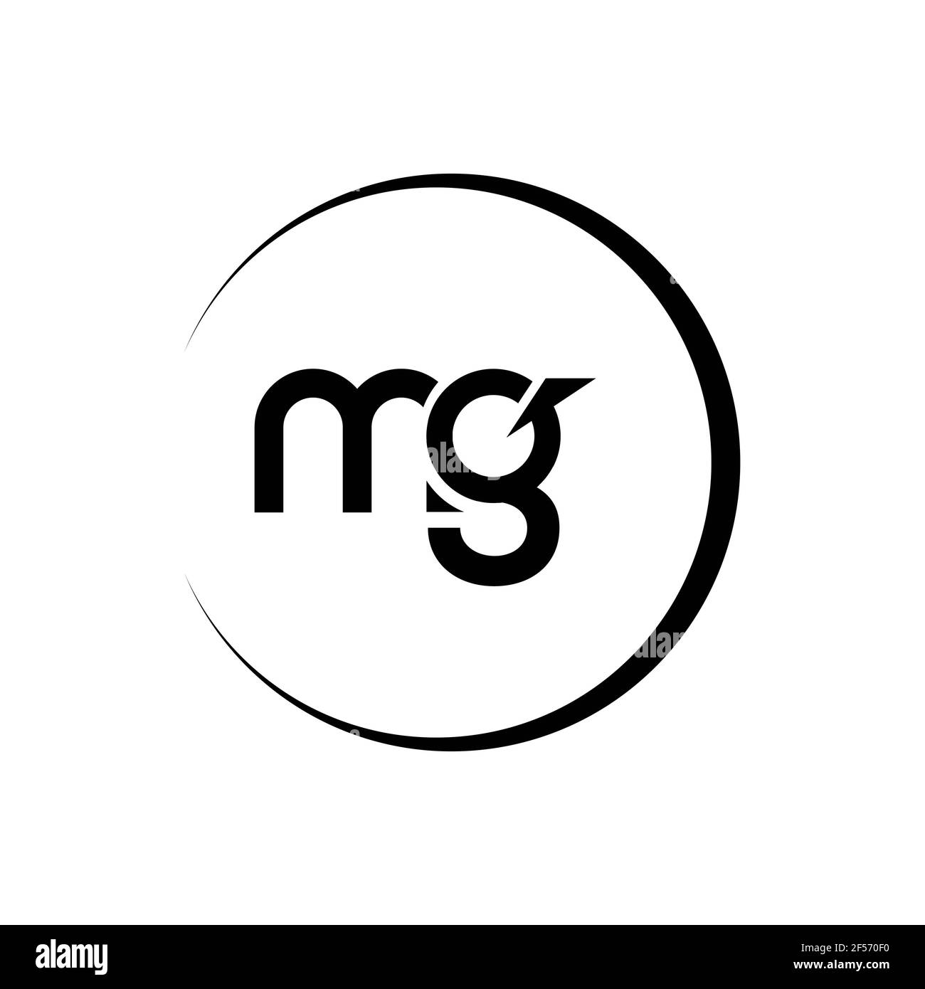 MG Letter Logo Design. Initial letters MG logo icon. Abstract letter MG ...