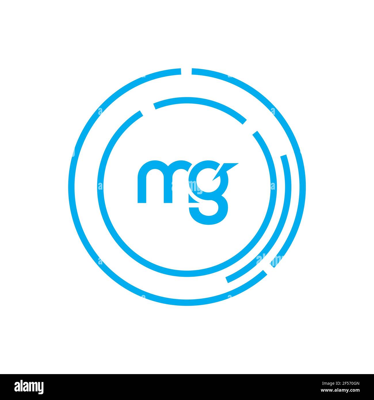 MG Letter Logo Design. Initial letters MG logo icon. Abstract letter MG ...