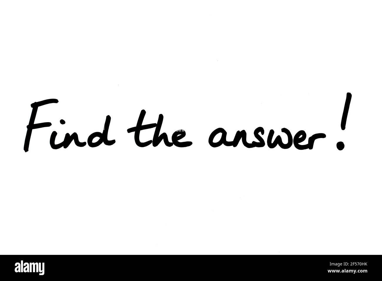 Find the answer! handwritten on a white background Stock Photo - Alamy