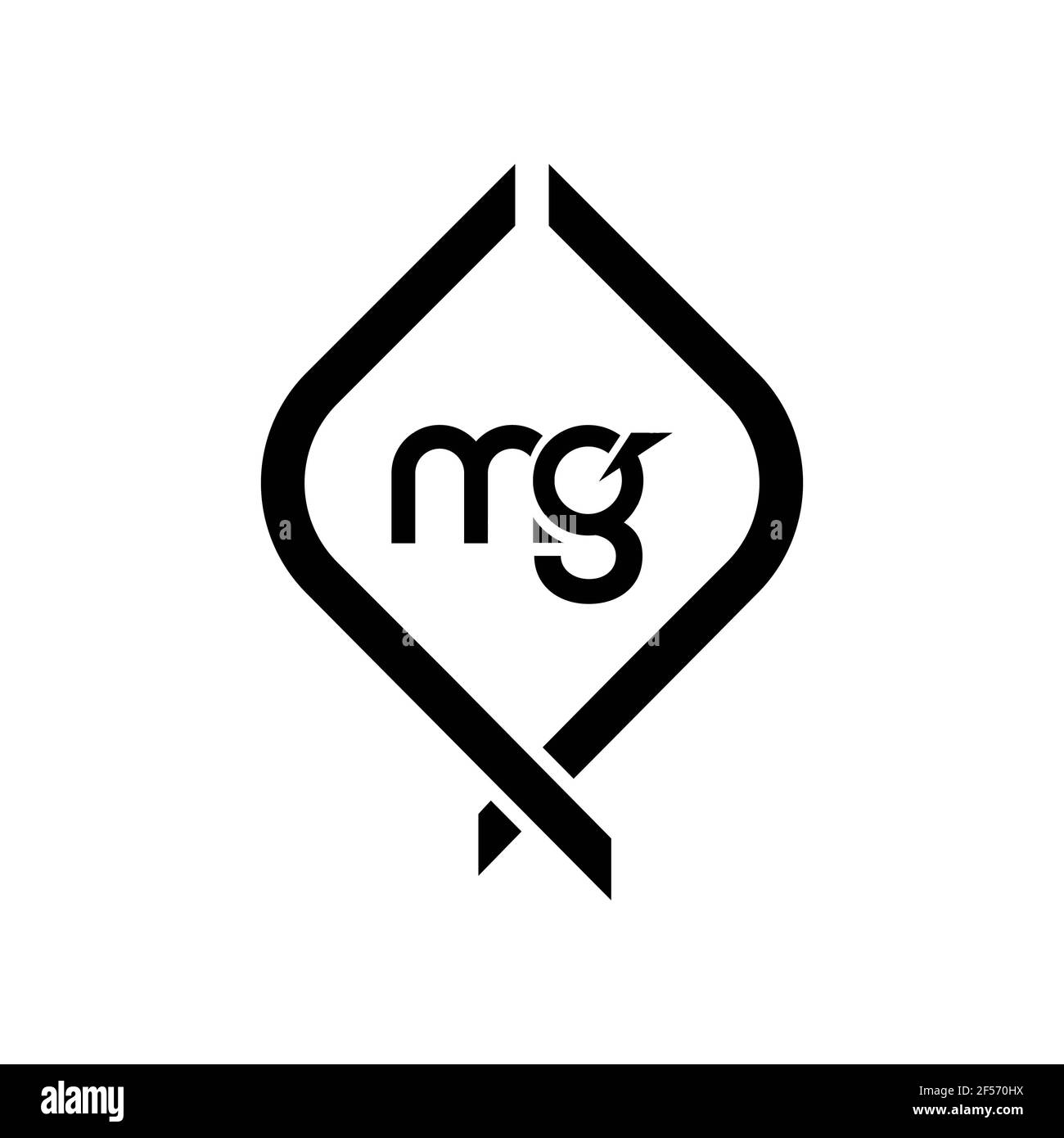 MG Letter Logo Design. Initial letters MG logo icon. Abstract letter MG ...