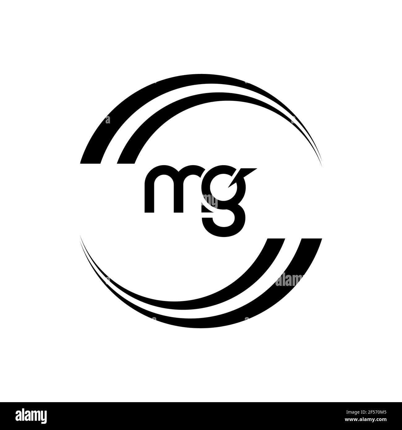 MG Letter Logo Design. Initial letters MG logo icon. Abstract letter MG ...