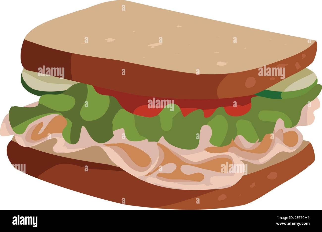 Sandwich bread illustration vector isolated on white background Stock ...