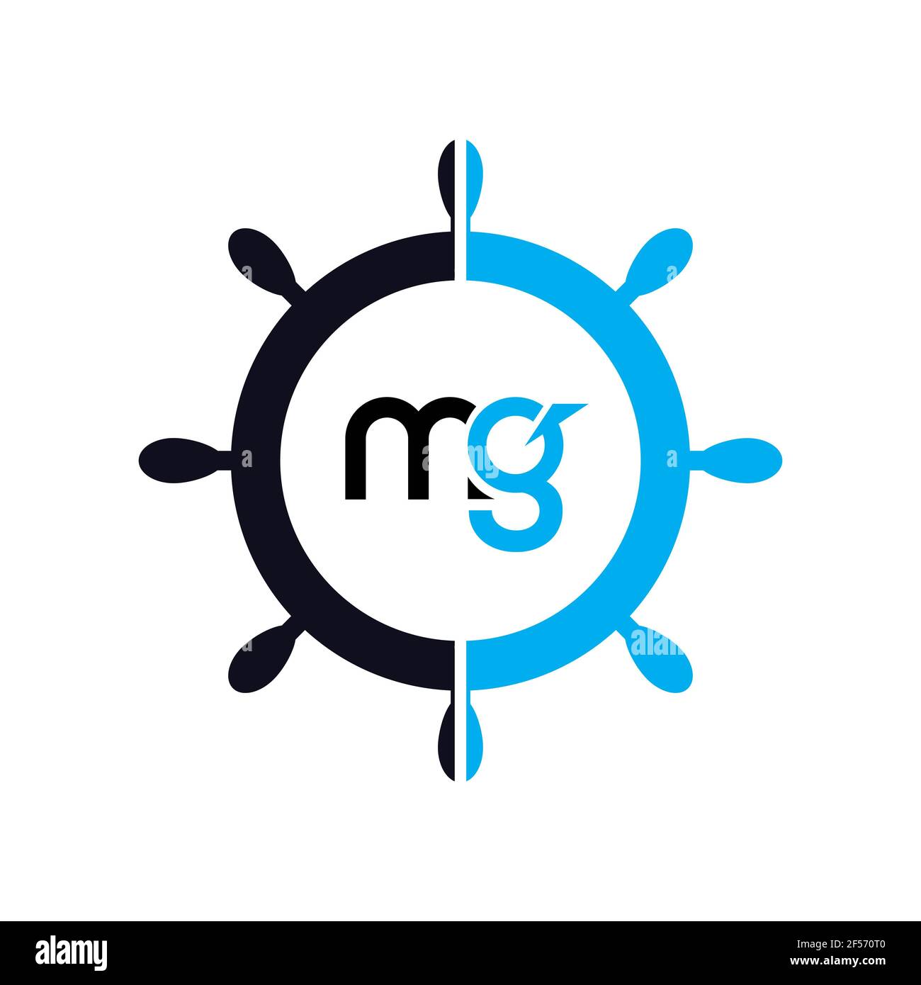 MG Letter Logo Design. Initial letters MG logo icon. Abstract letter MG ...