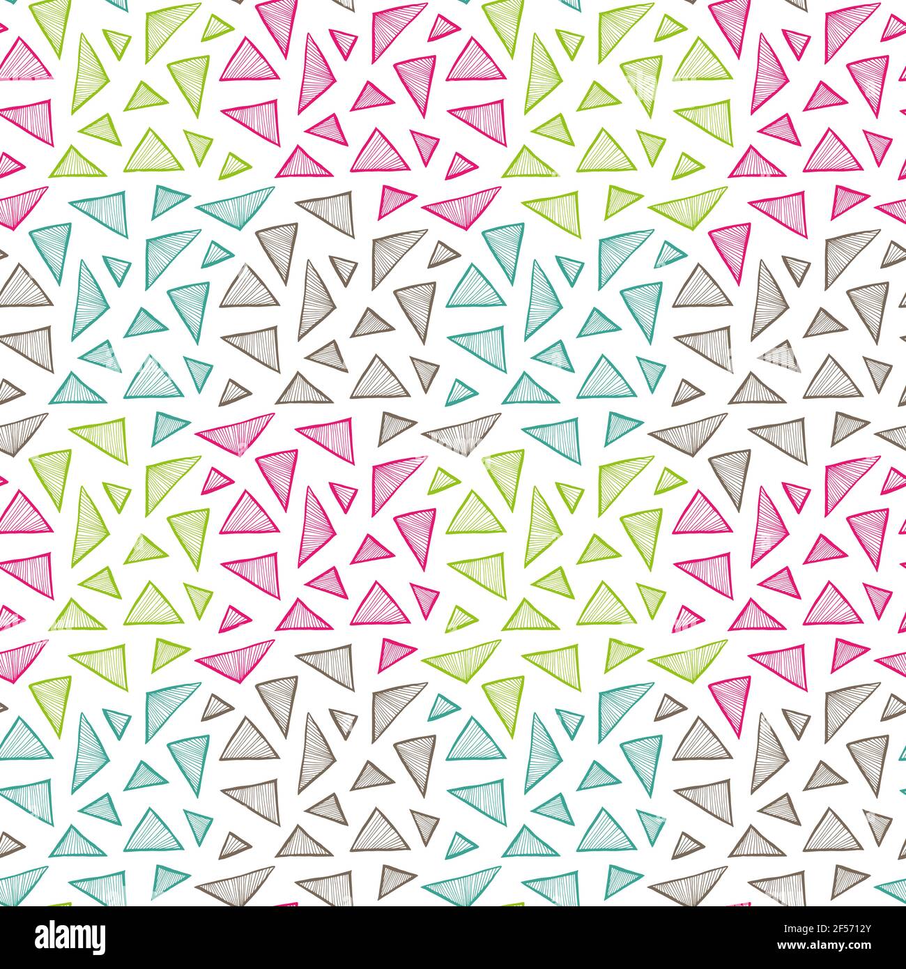 Triangle seamless vector pattern, simple doodle hand drawn background ...