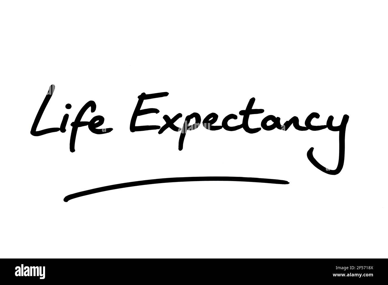 Life Expectancy, handwritten on a white background Stock Photo - Alamy