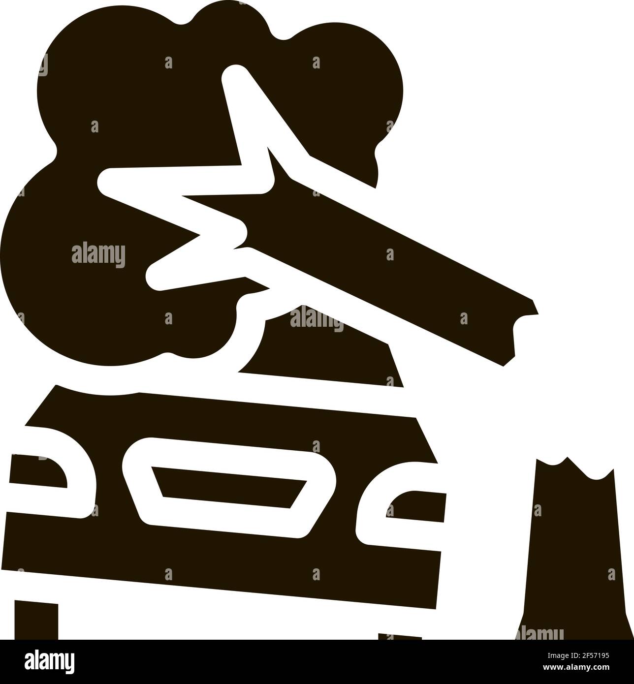 car crashed into tree icon Vector Glyph Illustration Stock Vector Image ...