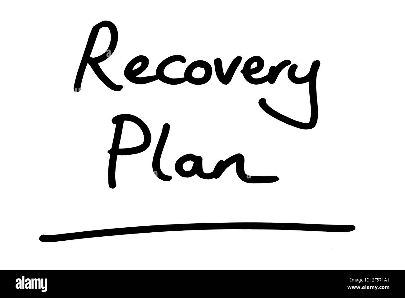 Recovery Plan, handwritten on a white background Stock Photo - Alamy