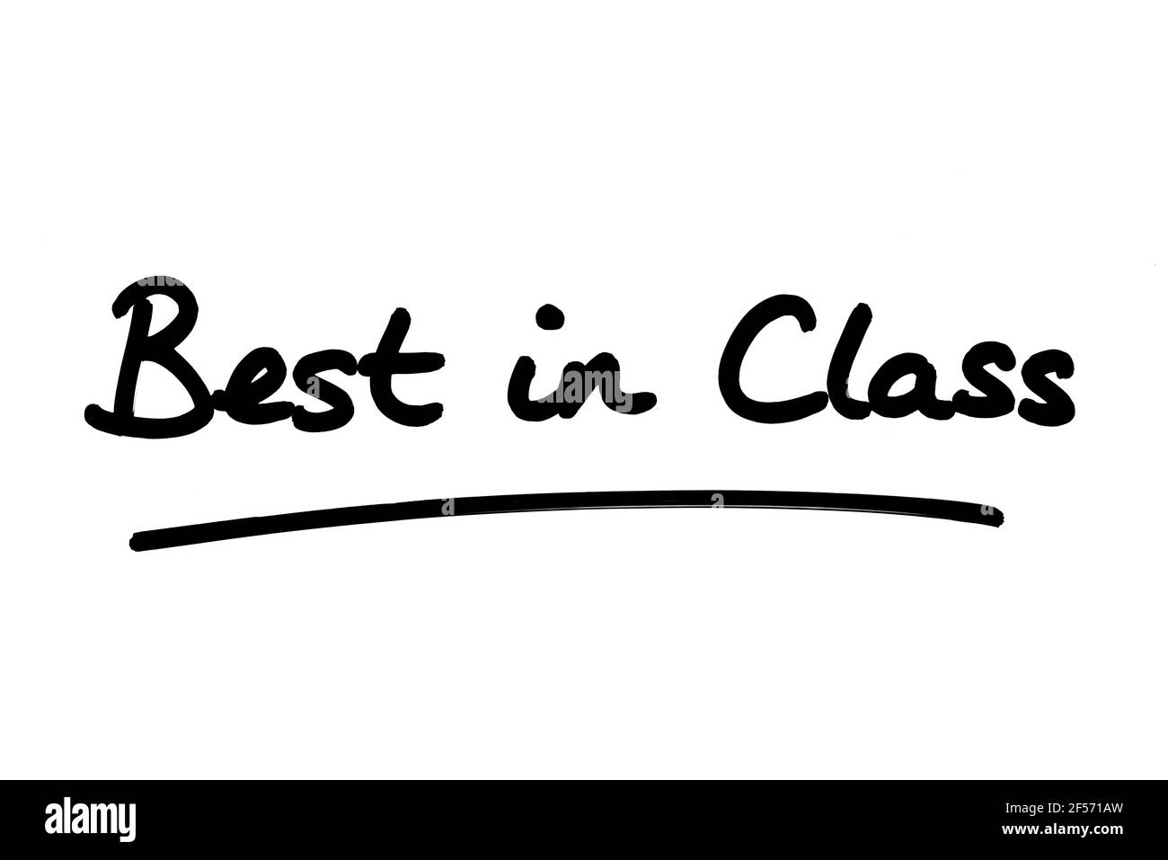 Best in Class, handwritten on a white background Stock Photo - Alamy