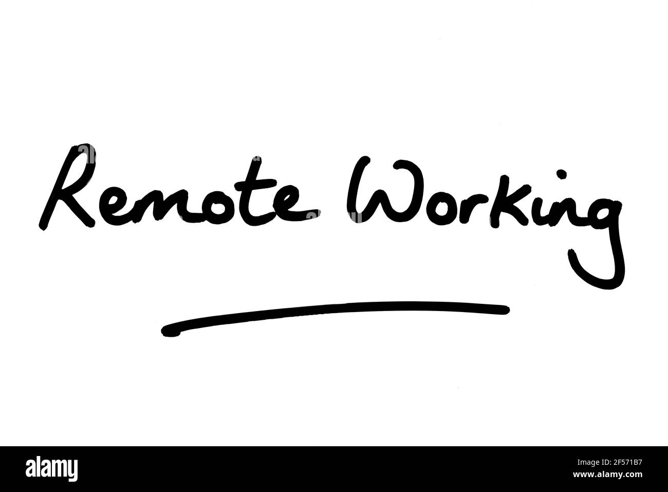 Remote Working, handwritten on a white background Stock Photo - Alamy