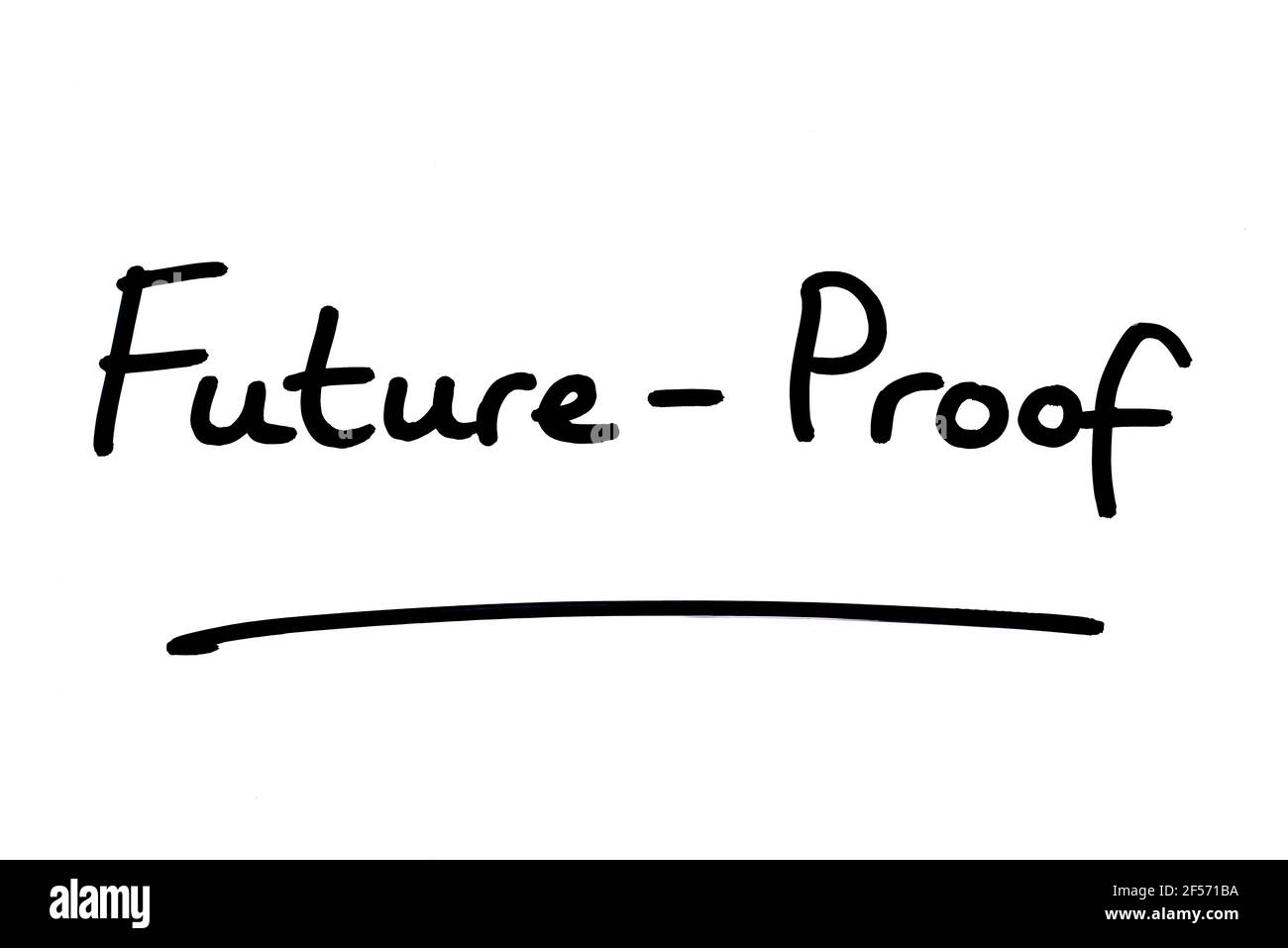 Future-Proof handwritten on a white background Stock Photo - Alamy