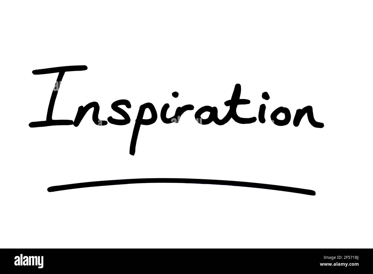 Inspiration, handwritten on a white background Stock Photo - Alamy