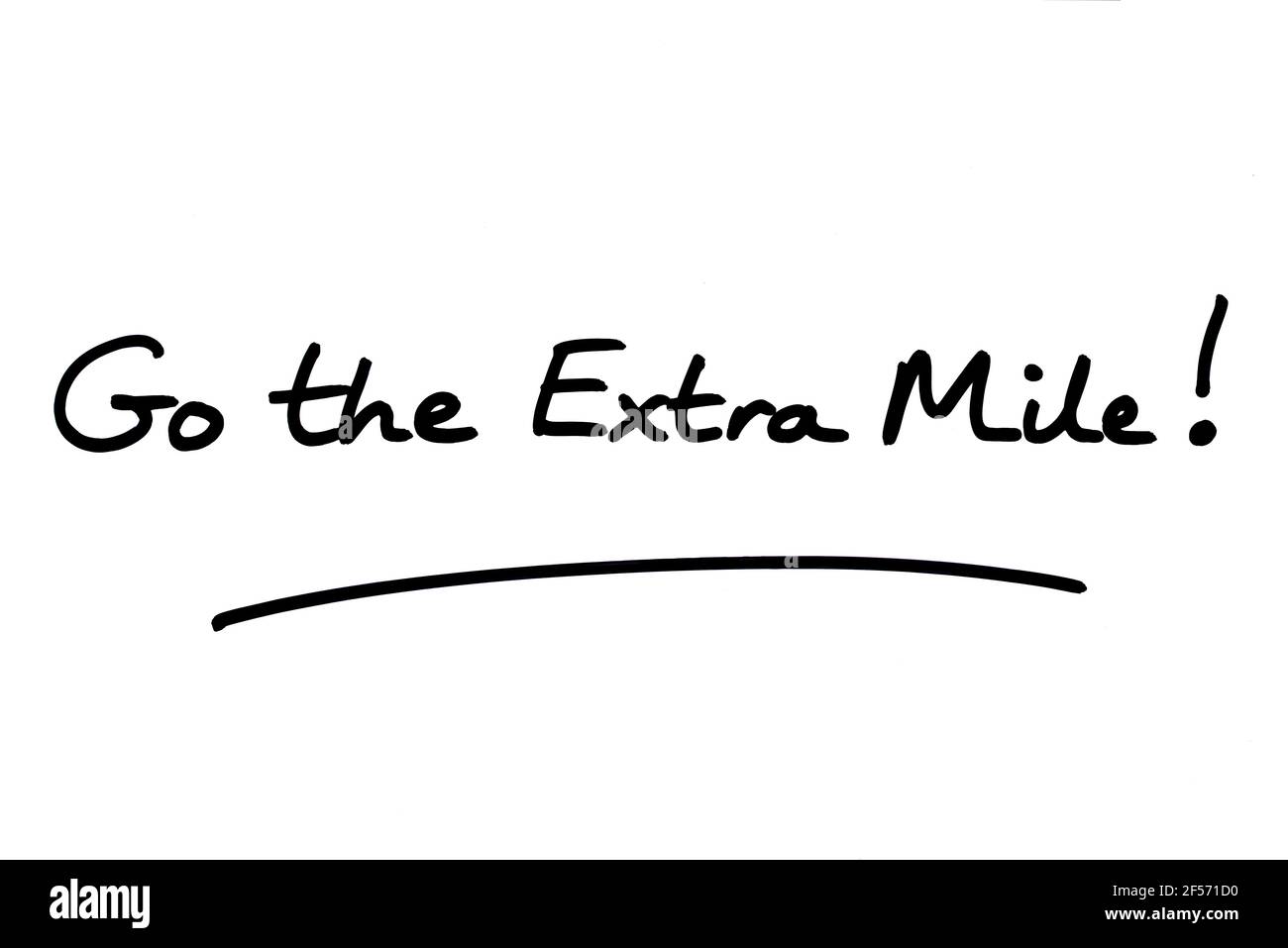 Go the Extra Mile! handwritten on a white background Stock Photo - Alamy